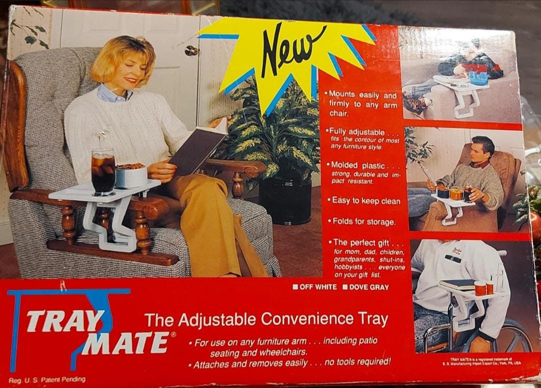 Vintage Tray Mate the Adjustable Convenience Tray Easy Mount Fully ...