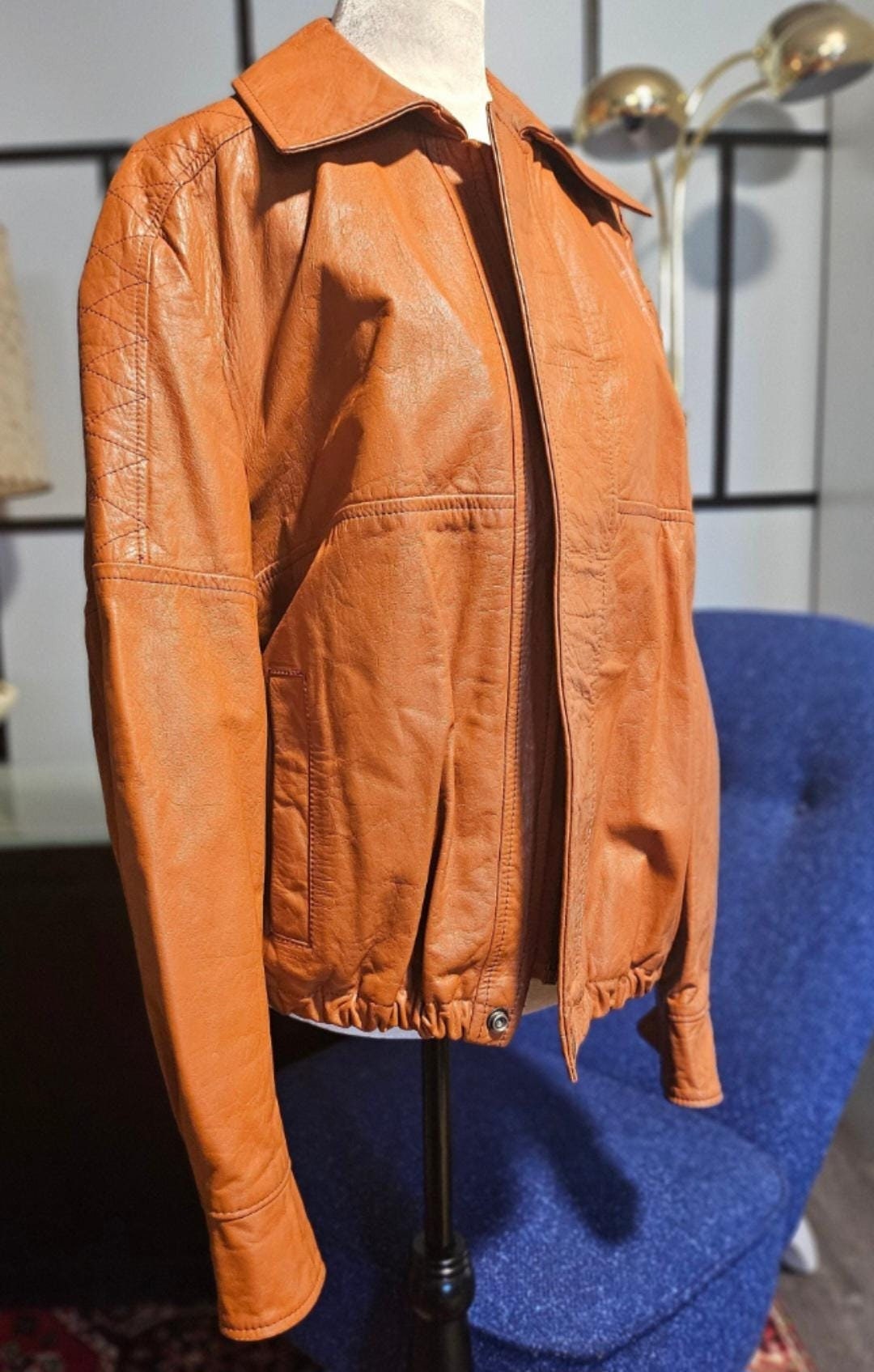 Vintage 70s Leather Bomber Jacket - Men's Size 42 - Made in Brazil - Etsy