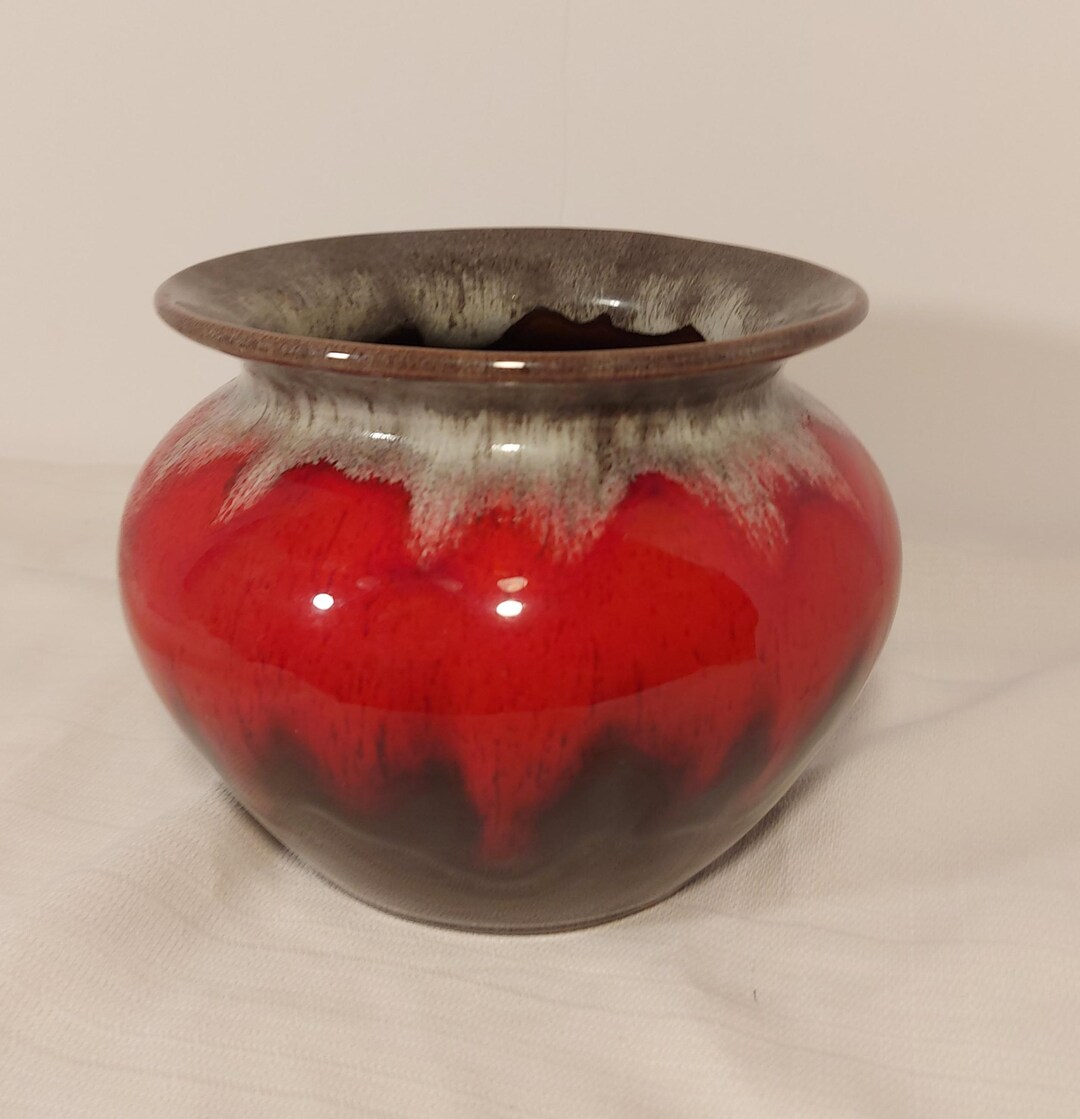 Vintage 1970s Canadian Studio Art Pottery Bowl Brown/red/gray Drip ...