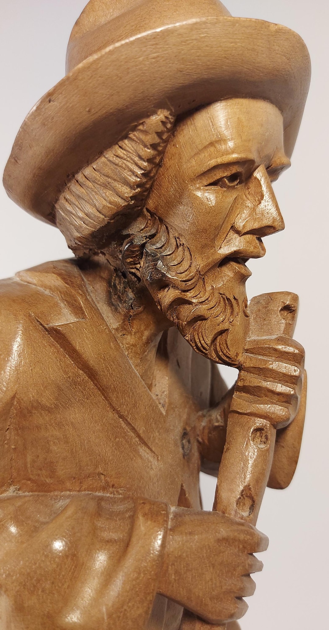 Vintage Hand-carved Wooden Hobo Statue: Folk Art Flute Player - Etsy