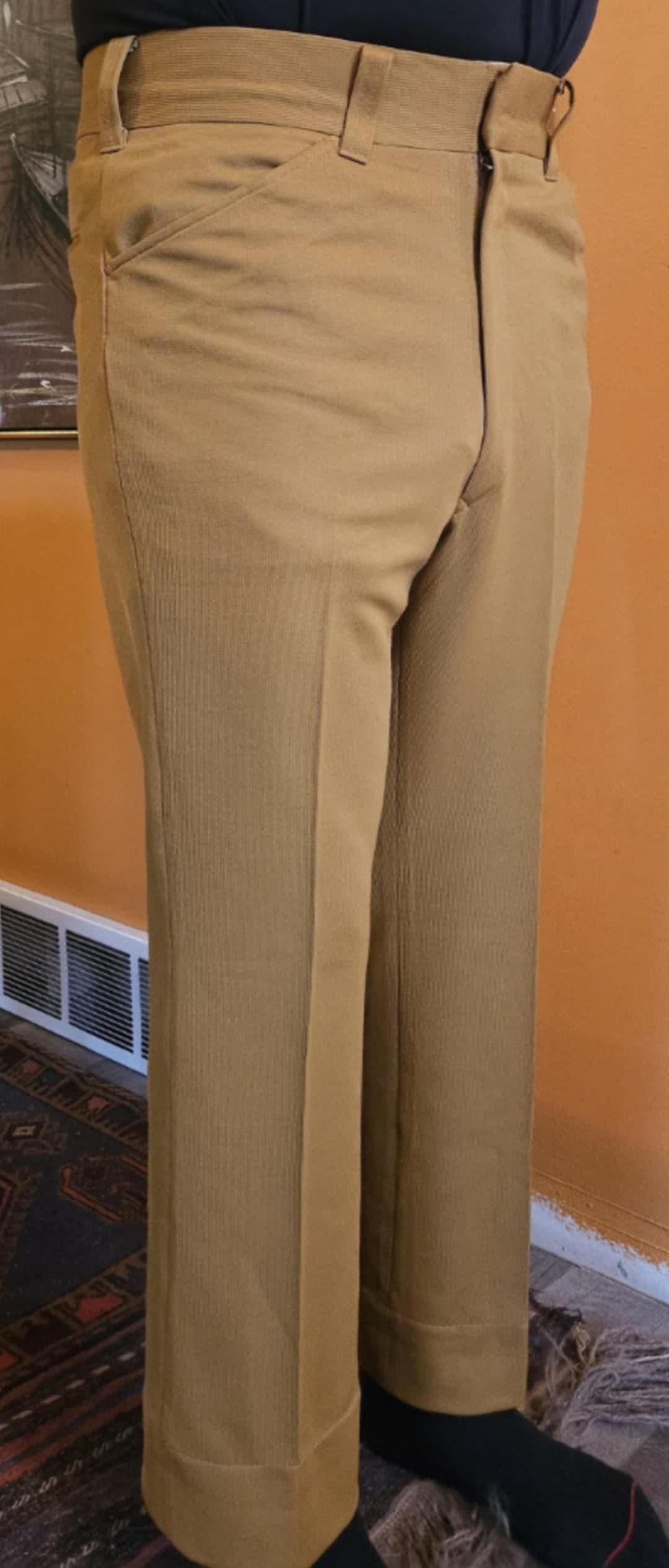 Vintage 1970's Men's Retro Slacks Pants 100% Polyester Double Knit Made ...