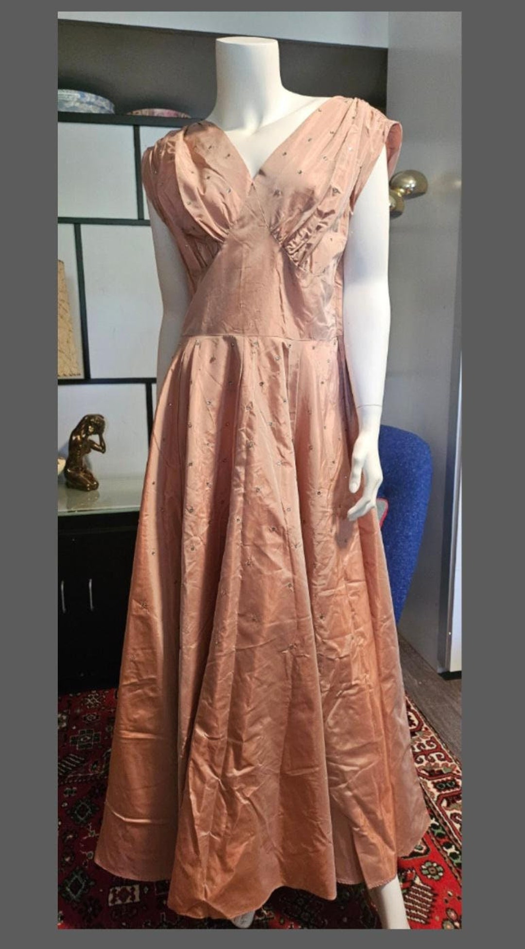 Vintage 1950's Emma Domb California Women's Evening Dress Light Pink ...
