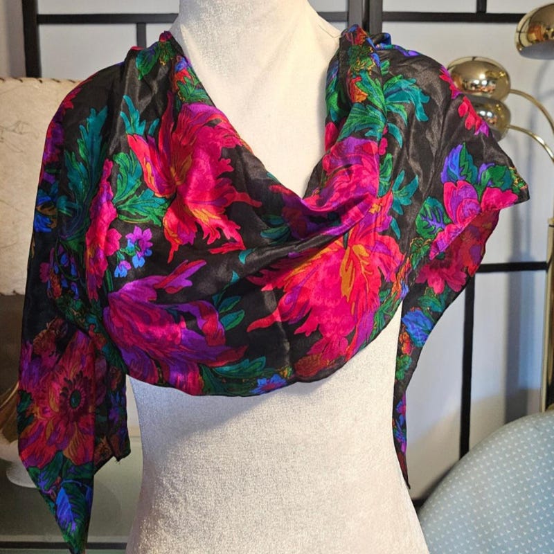 Liz Claiborne Silk Scarf - Etsy