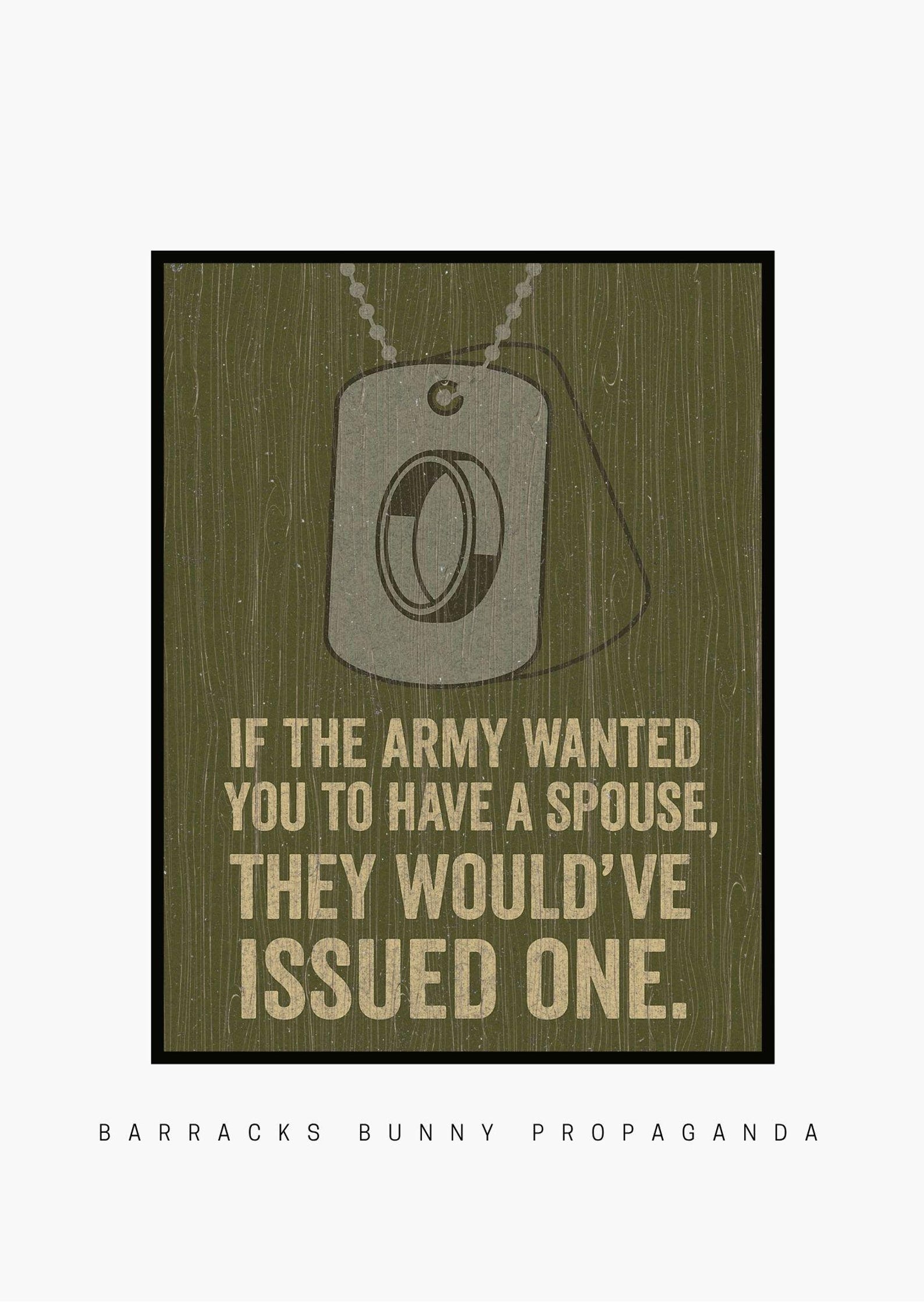 Military Marriage Poster – Barracks Bunny Propaganda, Issued Spouse ...