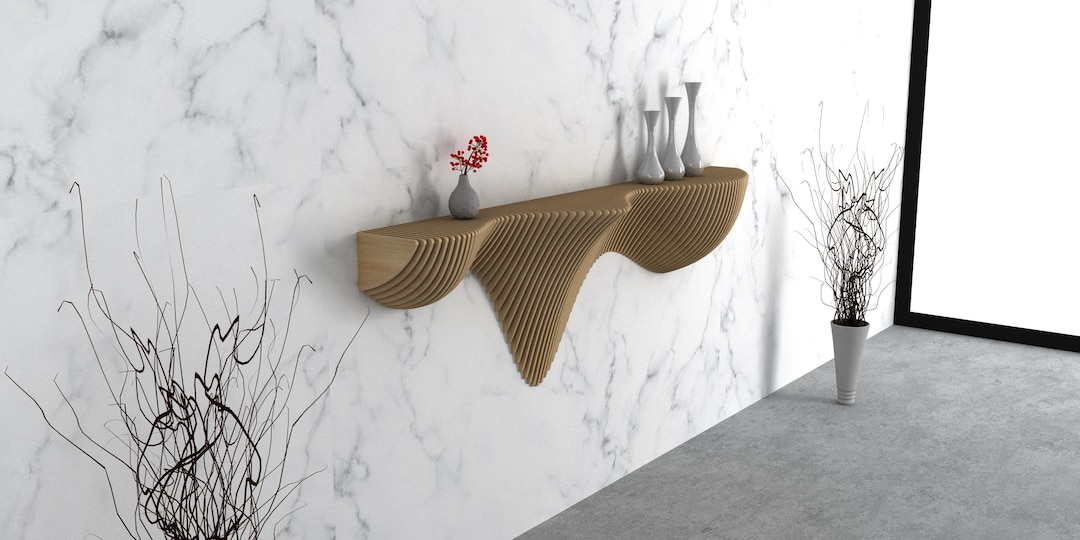 Parametric Wave Wall Floating Shelf - 3D Handcrafted Shelving ...