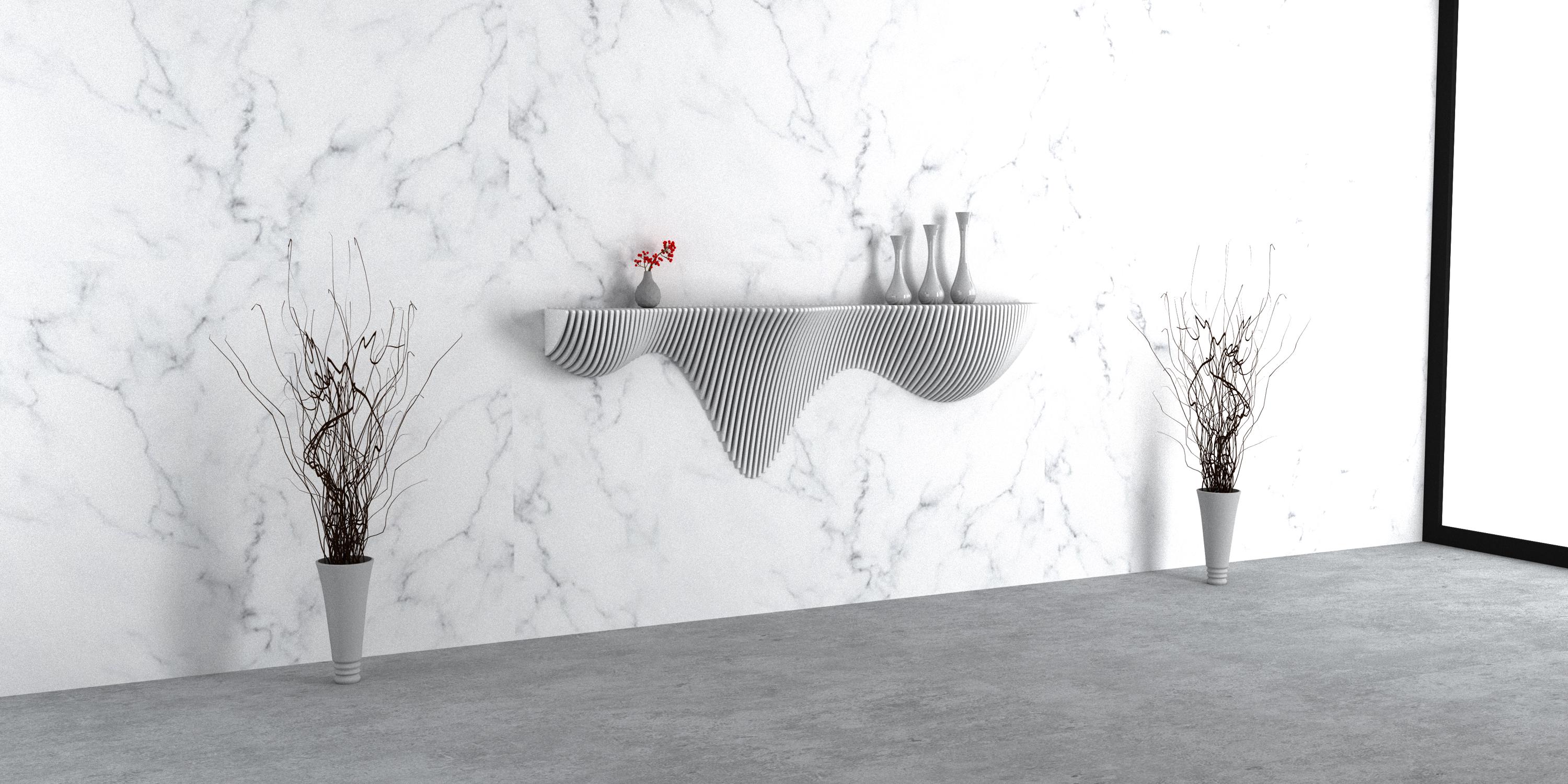 Parametric Wave Wall Floating Shelf - 3D Handcrafted Shelving ...