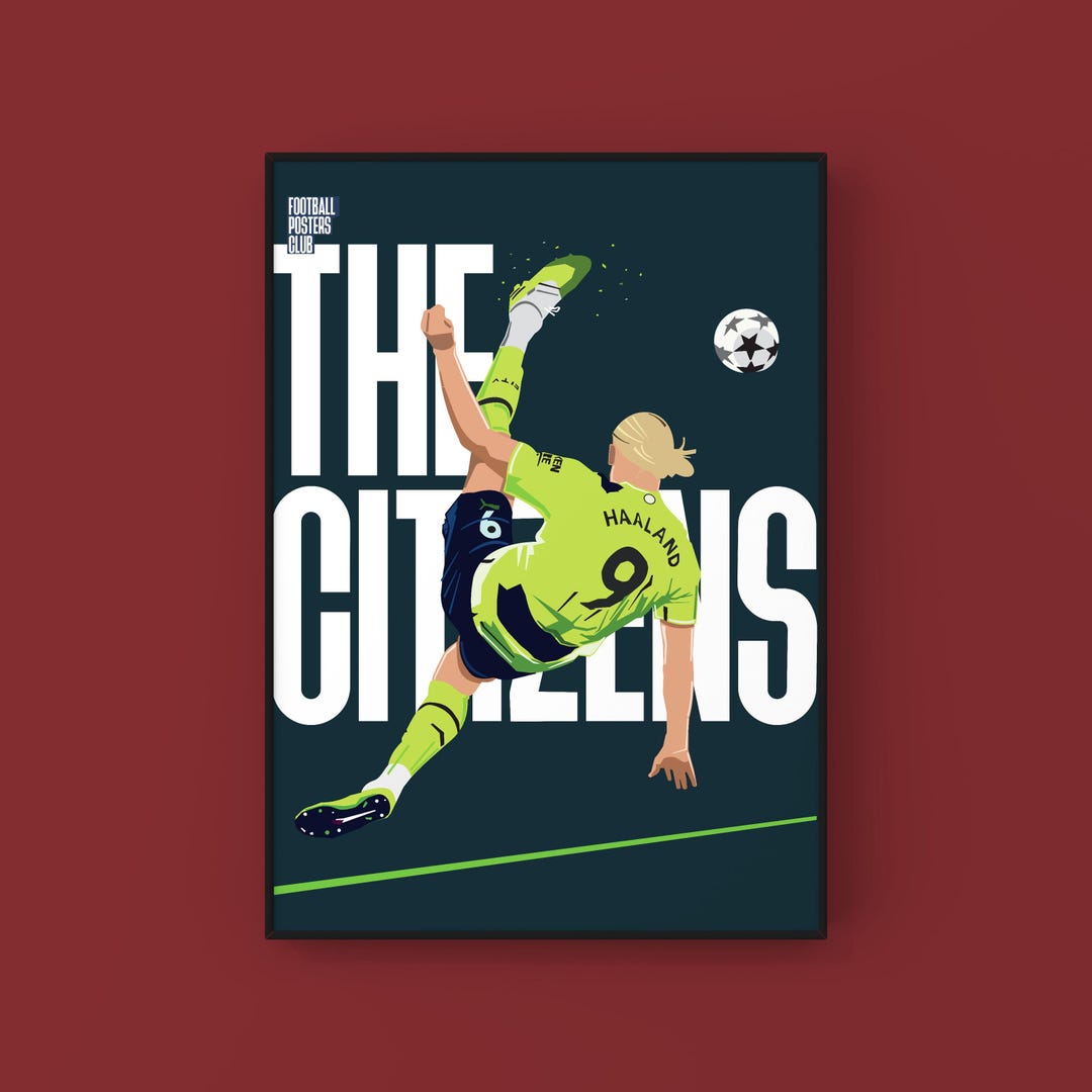 Haaland Poster, Erling Haaland Poster, Manchester City Poster ...
