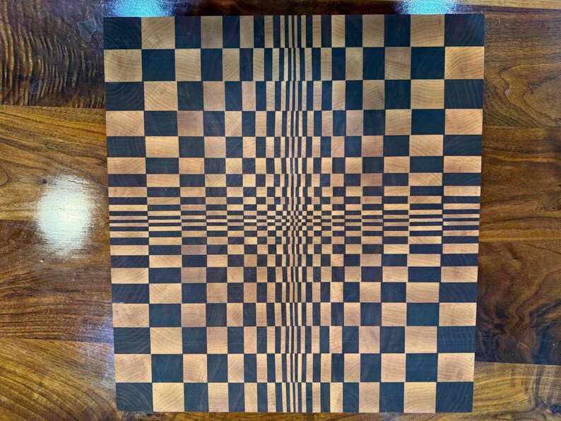 Rare 3D Optical Illusion Walnut and Maple End Grain Cutting Board - Etsy