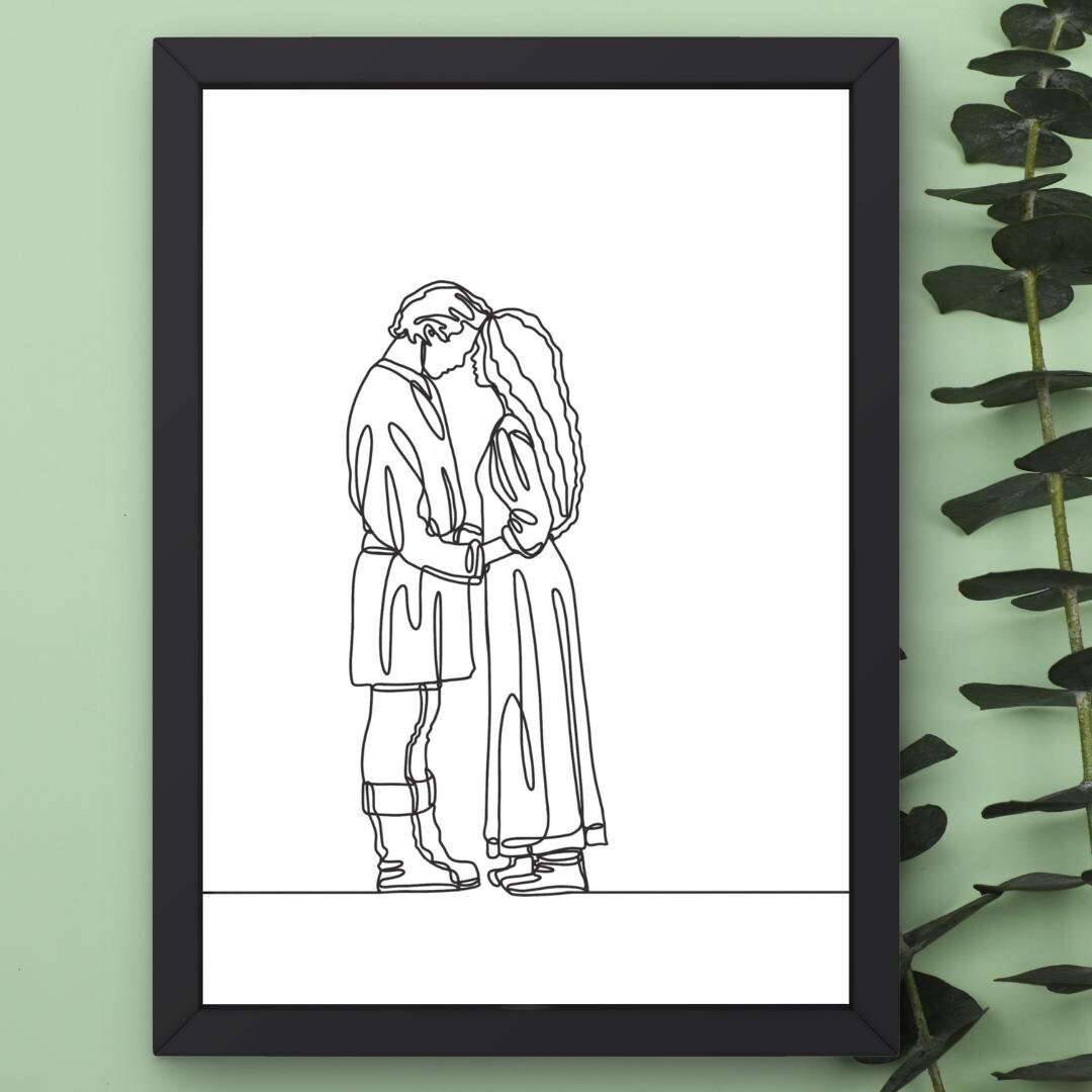 The Princess Bride One Line Art Print | Anniversary Birthday Valentine ...
