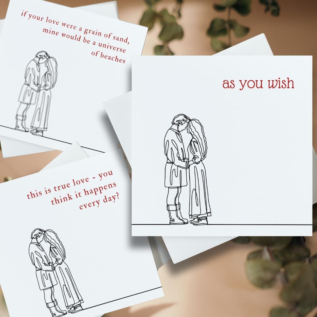 Westley and Buttercup One Line Card | the Princess Bride | Anniversary ...