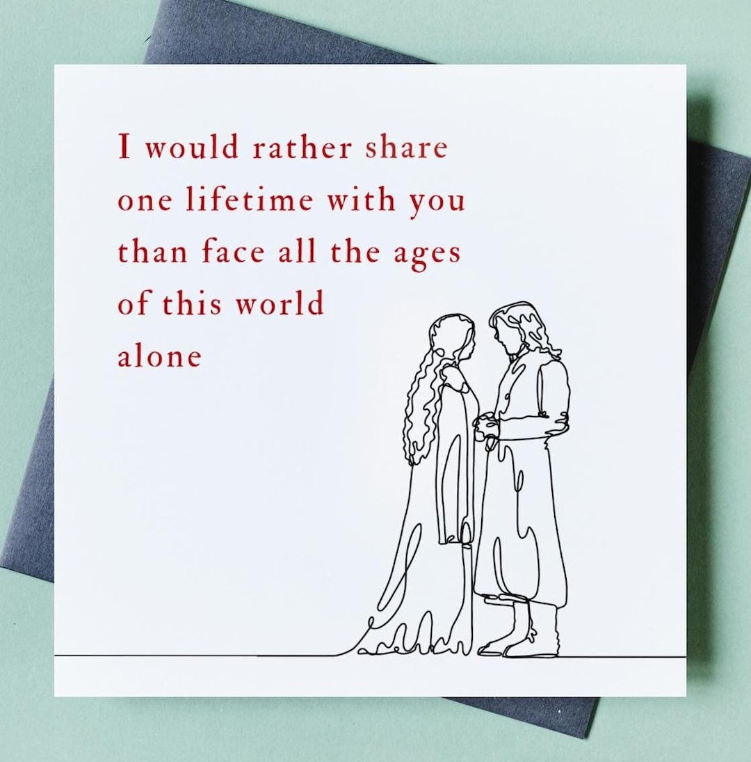 LOTR Aragorn and Arwen One Line Card | Lord of the Rings | Anniversary ...