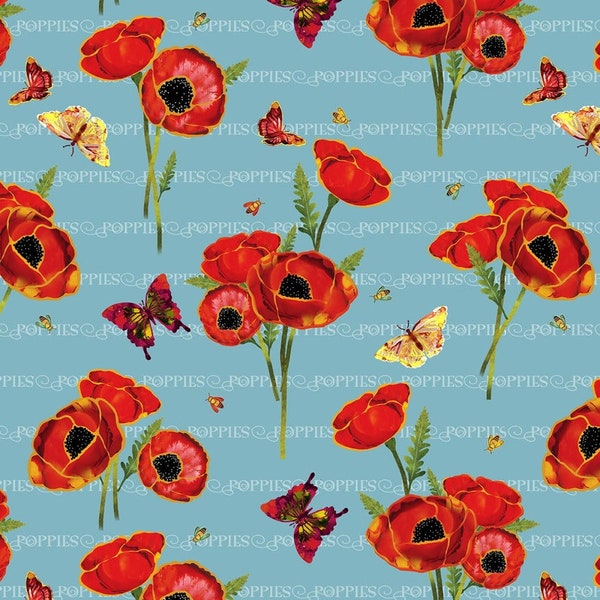 Poppy Fabric - Etsy