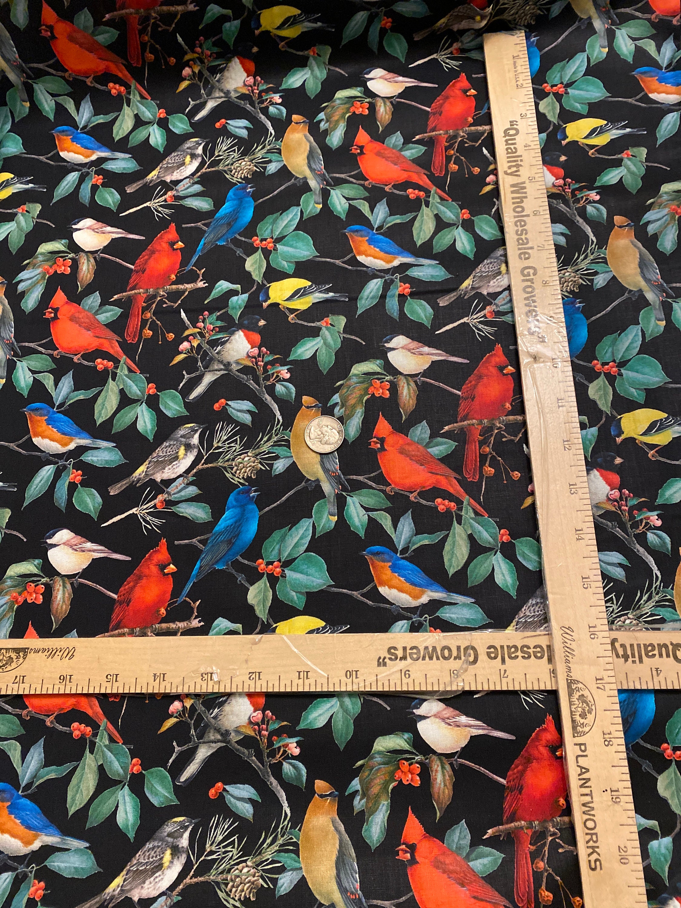 Bird Fabric, Birds and Holly, Birds on Black, Trees and Birds ...