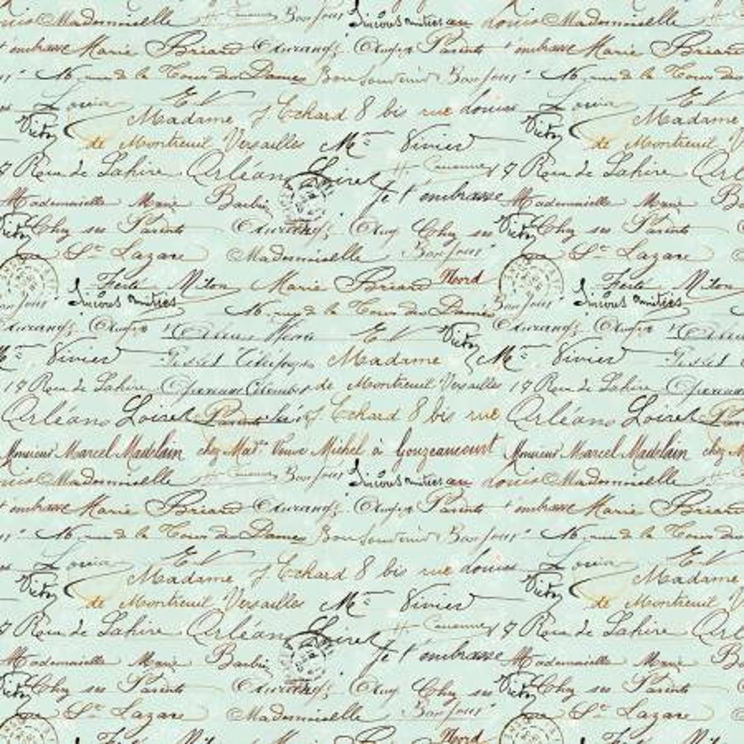 Script Writing Fabric, 100% Cotton Quilting, Sewing Fabric, Timeless ...