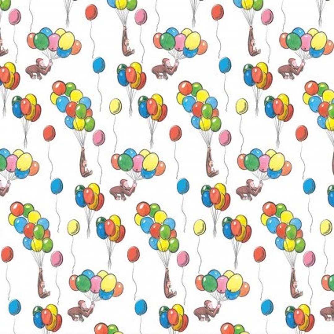 Curious George, Curious George Fabric, Cotton Calico Fabric Quilting ...