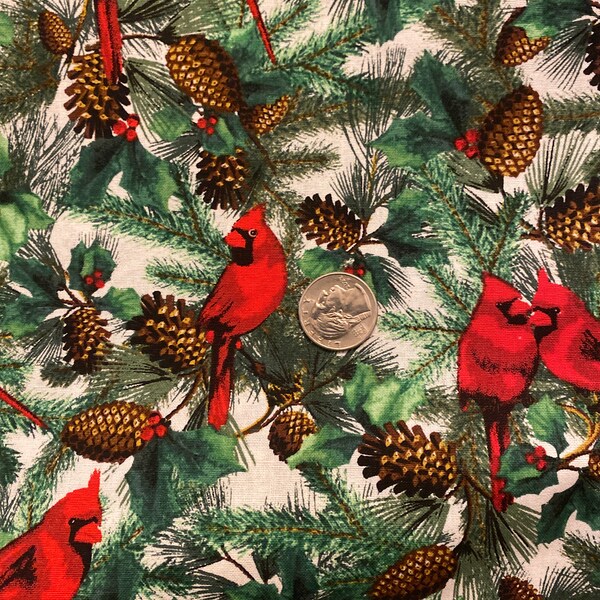 Cardinal Fabric - Etsy