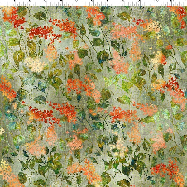 Orange Floral Fabric - Etsy
