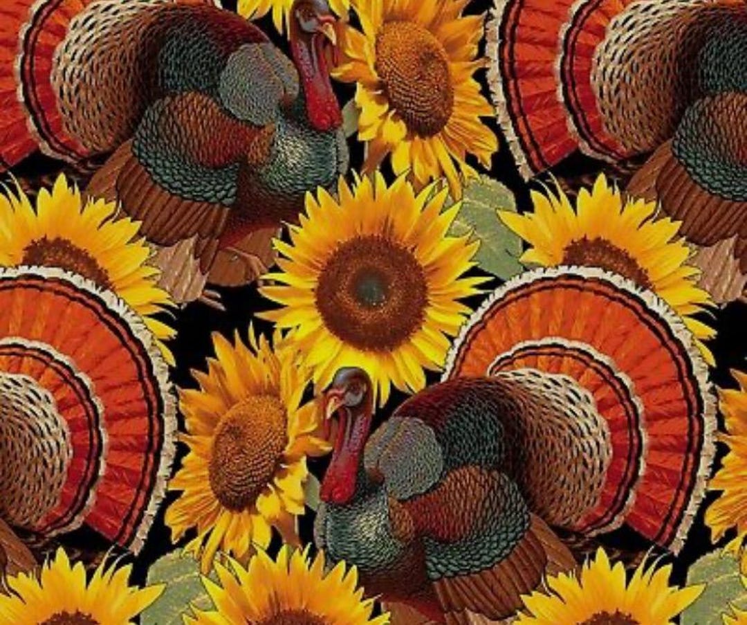 Turkey Fabric, Thanksgiving Fabric, Thanksgiving Turkey Fabric, Autumn ...