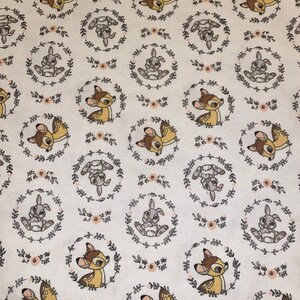 Bambi Fabric, Baby Deer Fabric, Thumper Bambi, FLANNEL, Cotton Fabric ...