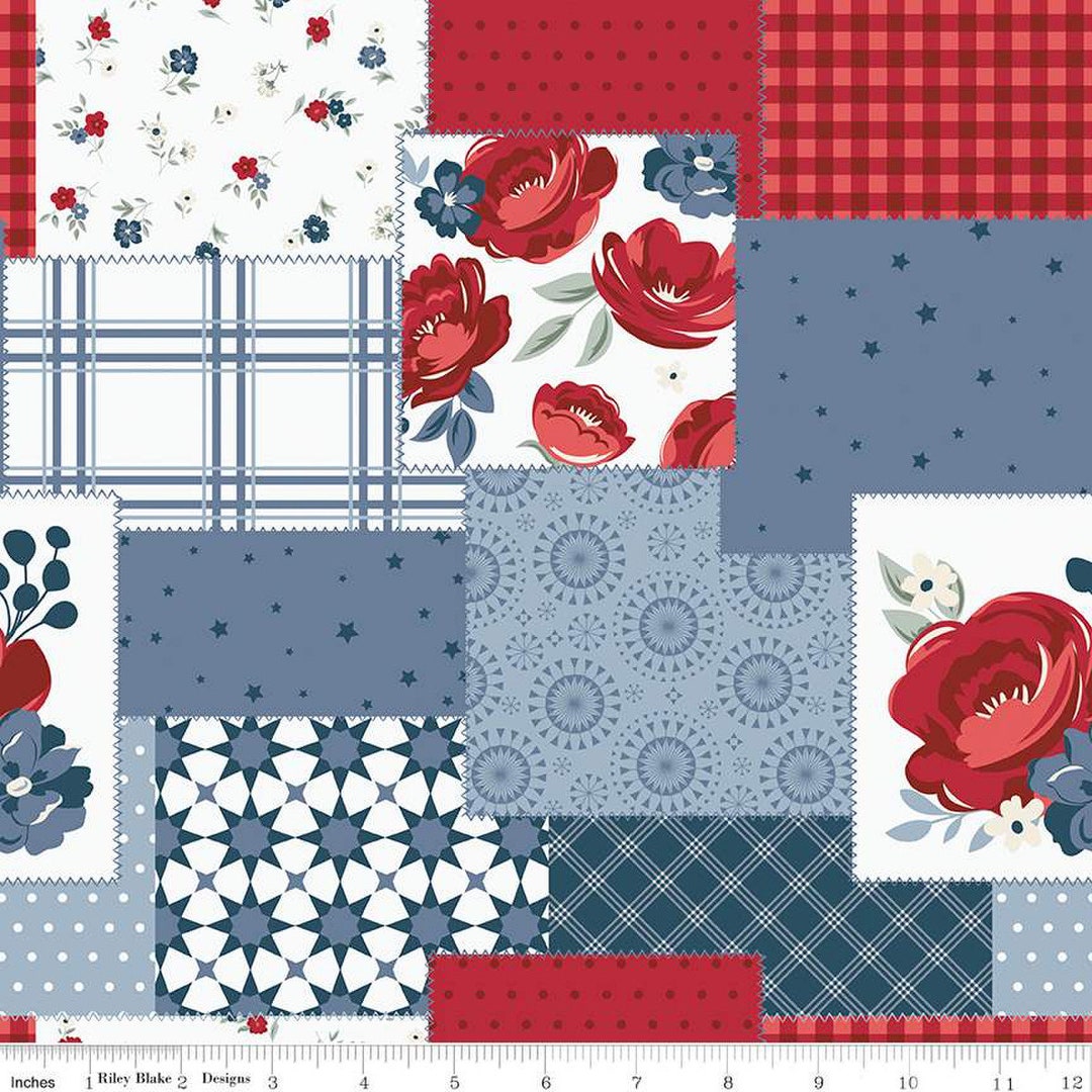 Wide Back Fabric, Patchwork Fabric, American Dream Fabric, Riley Blake ...