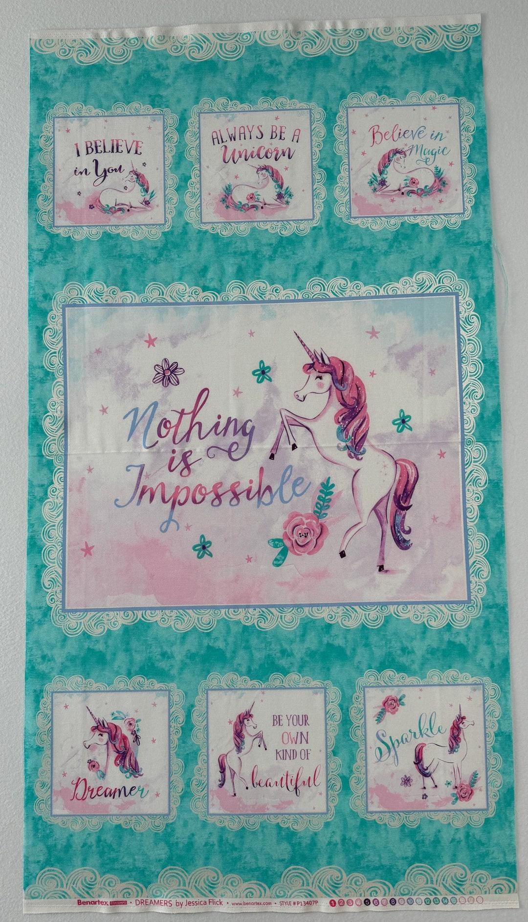 Unicorn Panel, Always Be a Unicorn, Benartex Fabric, PANEL 24 X 43, 100 ...