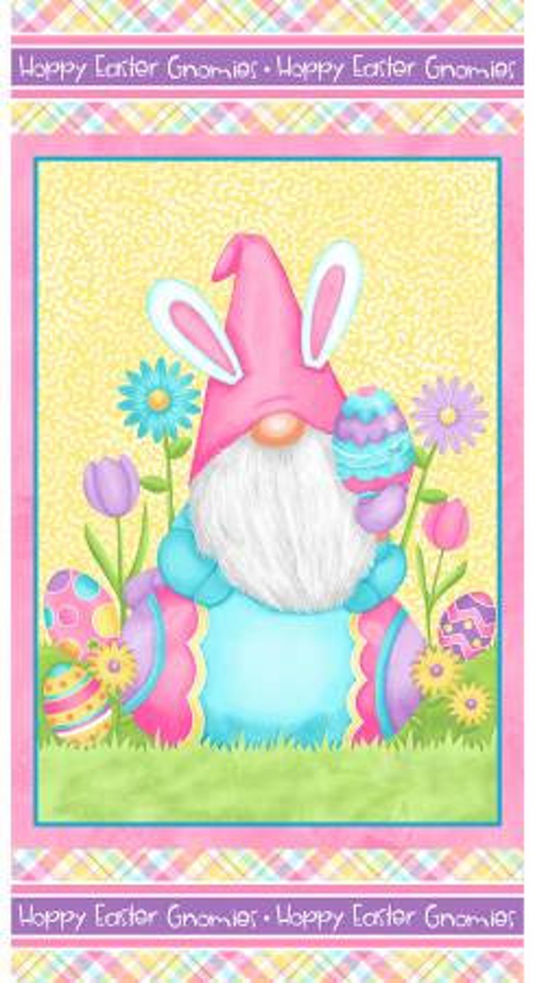 Easter Fabric Panel, Easter Gnome Panel, Henry Glass, Easter Bunny Chick, Easter Bunny Panel, 24 ...