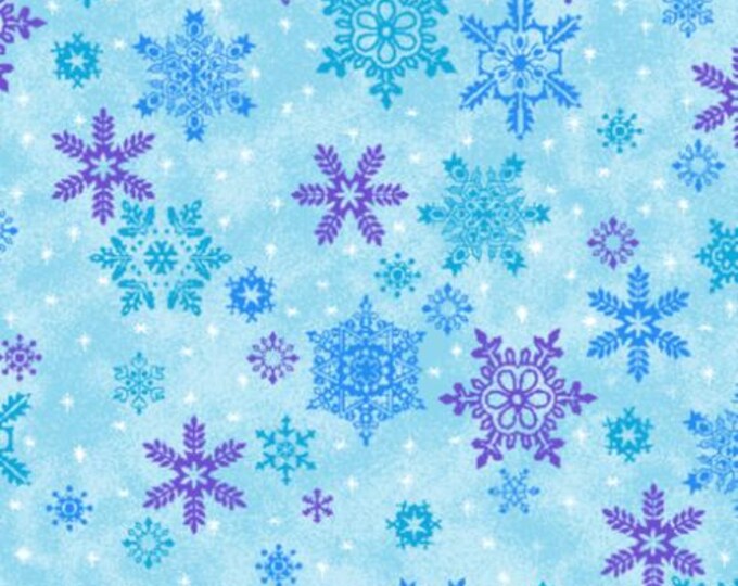 Snowflake Fabric, Christmas Fabric, Blue Snowflake, Blue Christmas ...