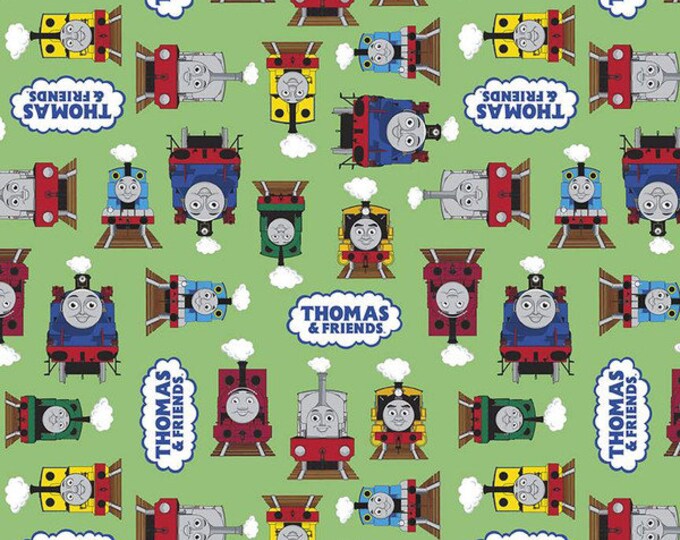 Thomas the Train, Main Green Fabric, Train Thomas Fabric, Green Train ...