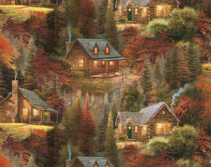 Fall Fabric, Fall Foliage, Log Cabins, Fall Tree Colors, Cabin in the ...