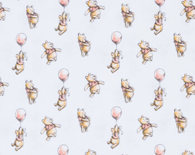 Winnie the Pooh, FLANNEL FABRIC, Pooh Fabric, Pooh Balloons, Springs ...