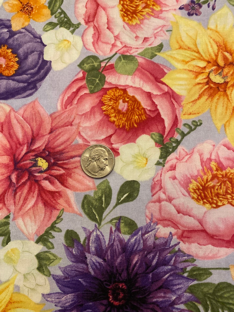 Purple Floral Fabric Large Purple Flowers Wilmington Prints - Etsy