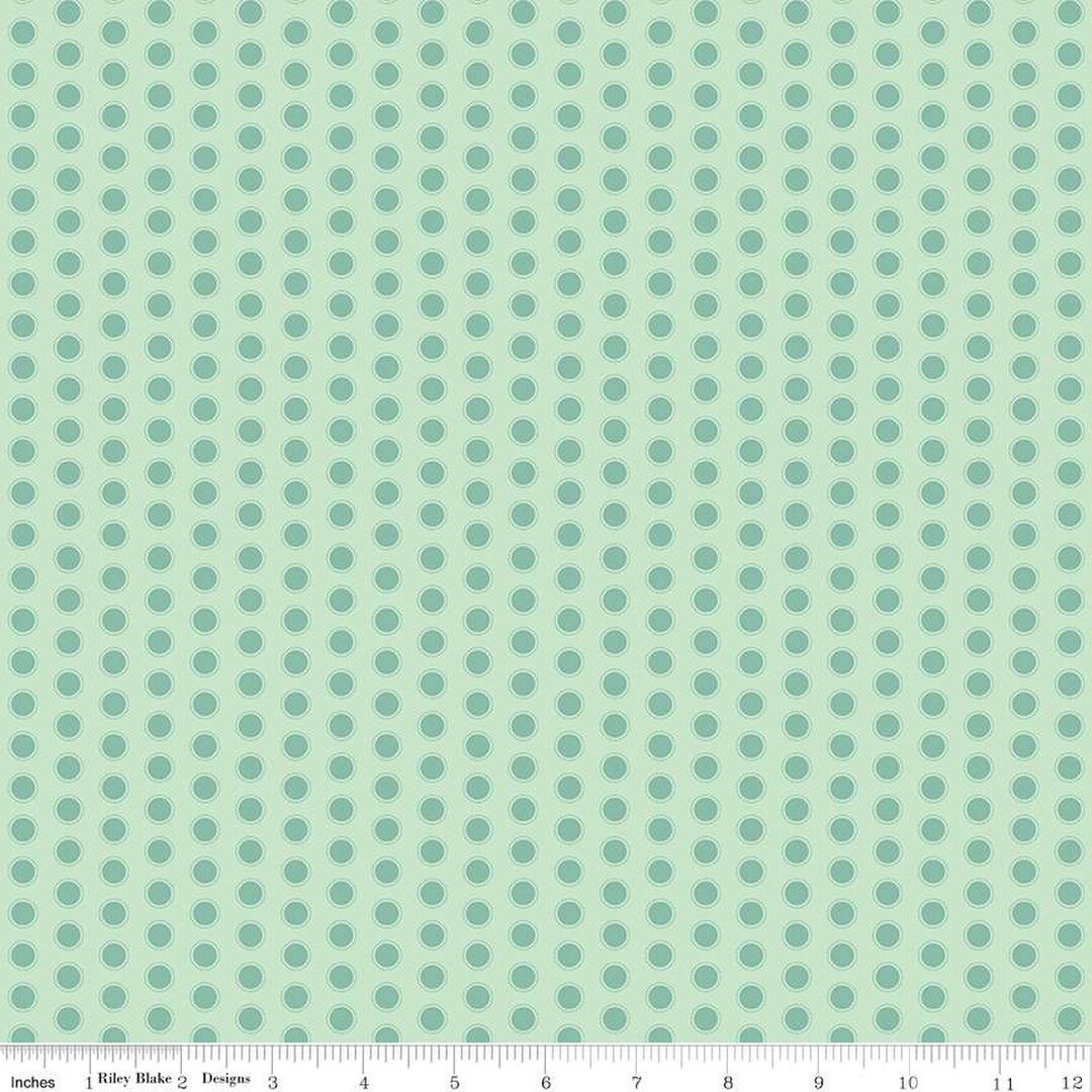 Polka Dots Fabric, Daisy Fields, Mint Dots, Riley Blake Fabric, 100% ...