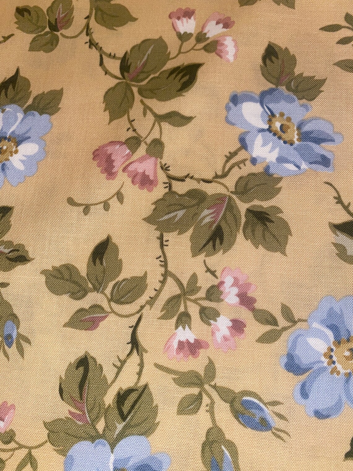 Blue Floral, Midnight Garden Floral Dijon, Cotton Quilting Fabric ...