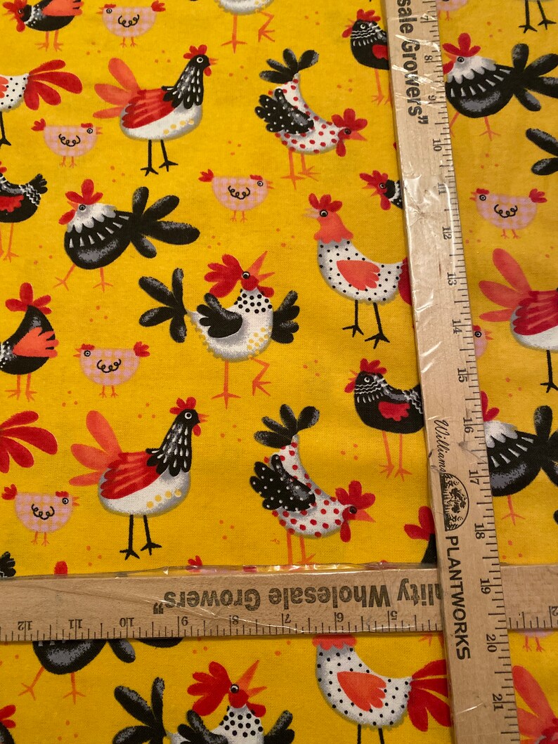 Chicken Fabric, Rooster FLANNEL, FLANNEL FABRIC, Cotton Fabric, Oasis ...
