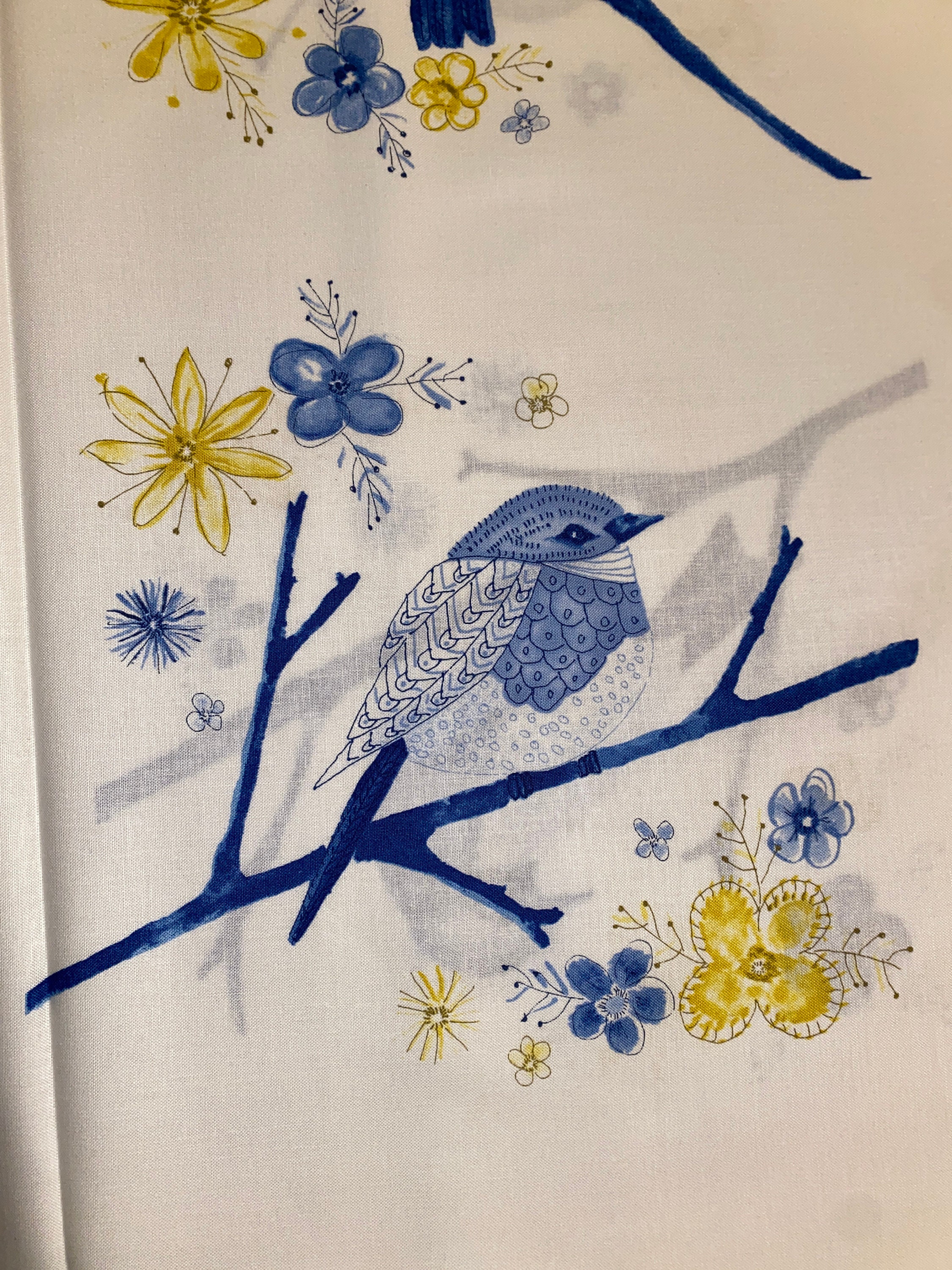 Bird Panel, Bluebird Fabric Panel, 24 Inch Panel, Riley Blake, Sunshine ...