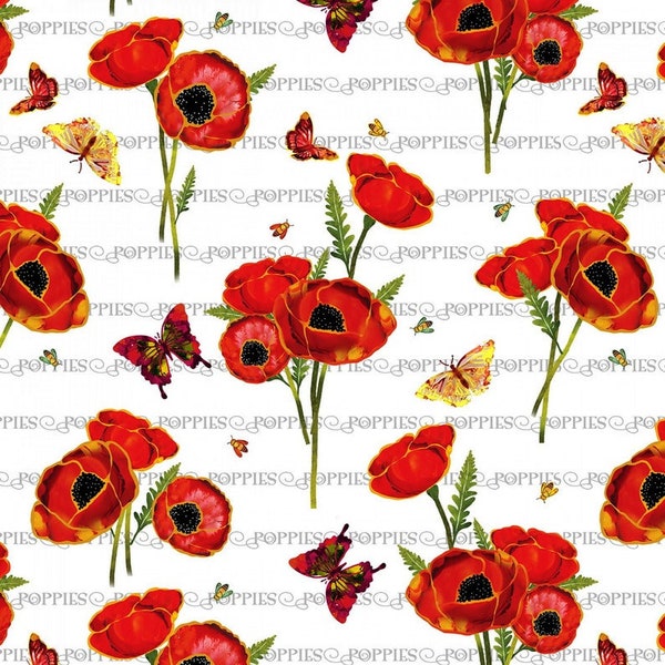 Poppy Fabric - Etsy