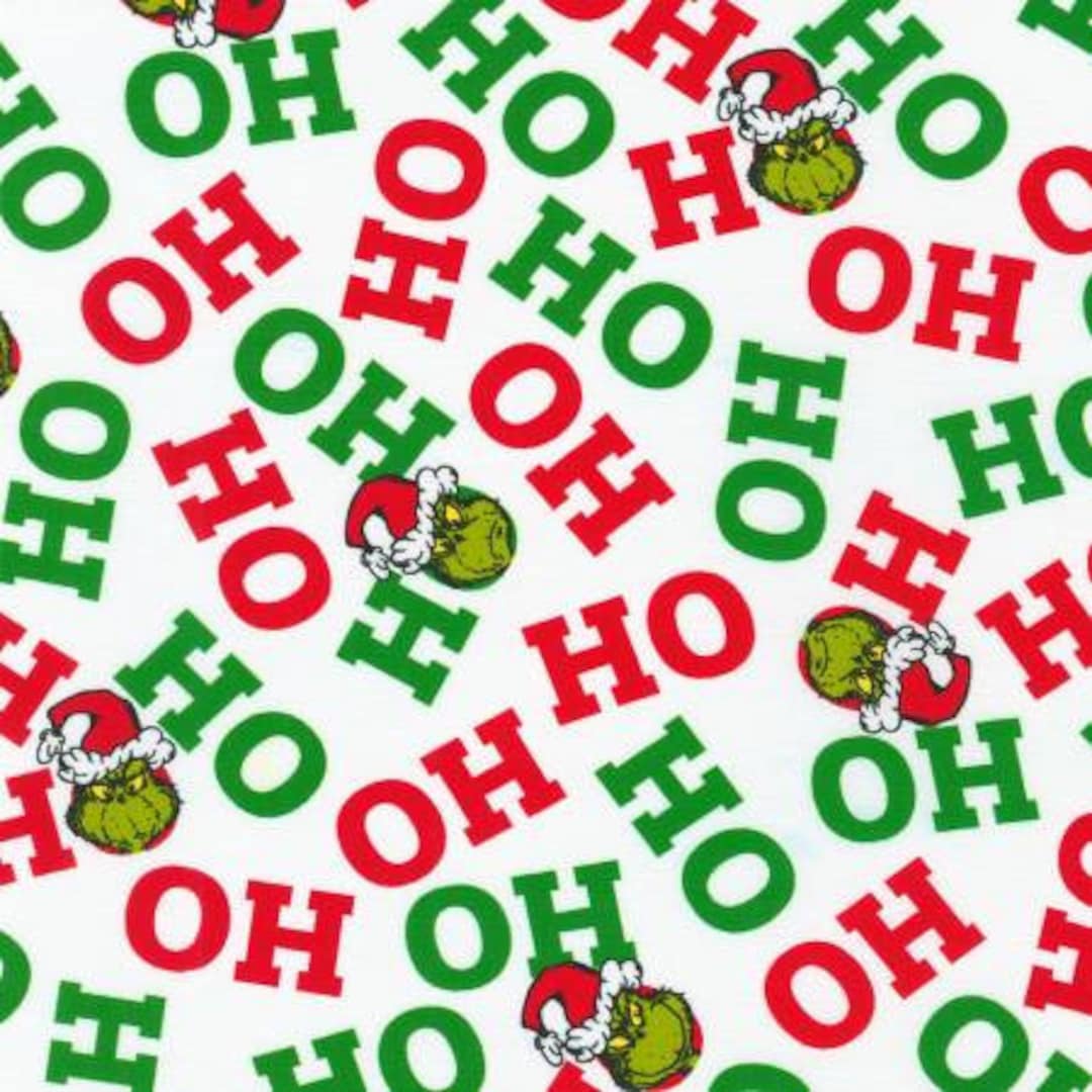 Grinch Fabric, Dr. Seuss Fabric, Christmas Fabric, Dr. Seuss Holiday ...