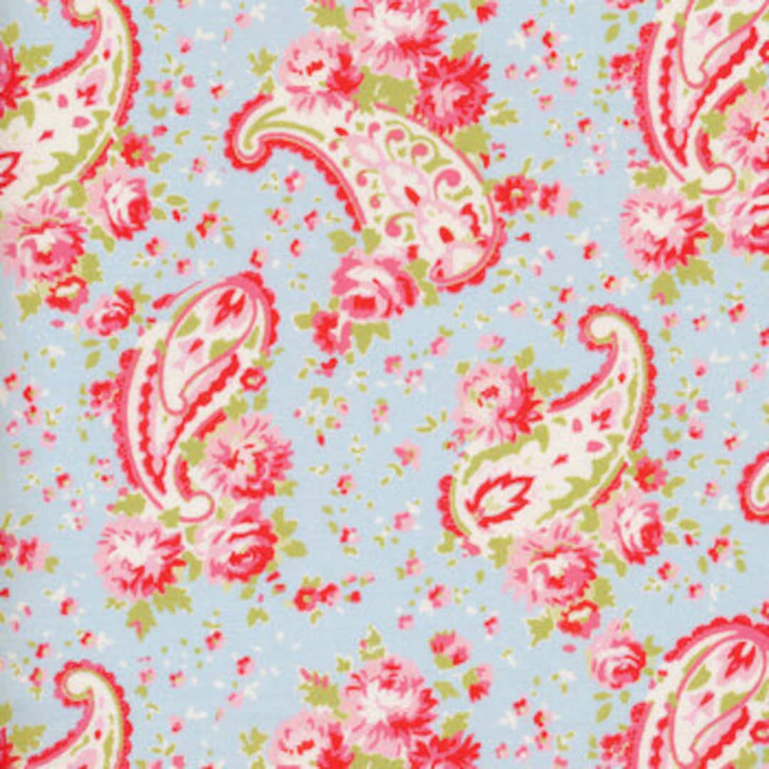 Rose Fabric, Posie Rose Fabric, Tanya Whelan, Multi Tossed Roses ...