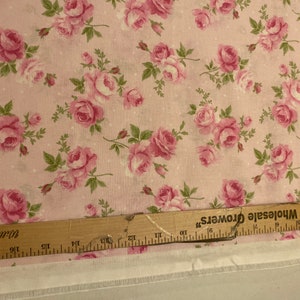 Rose Fabric, Pink Rose Fabric, Fabric Traditions Fabric, Roses and Dots ...