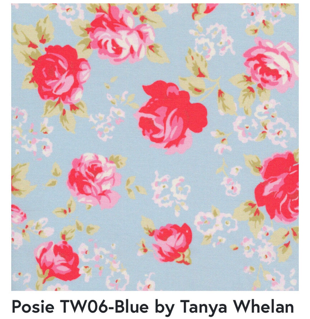 Tanya Whelan, Rose Fabric, Posie Rose Fabric, Multi Tossed Roses ...