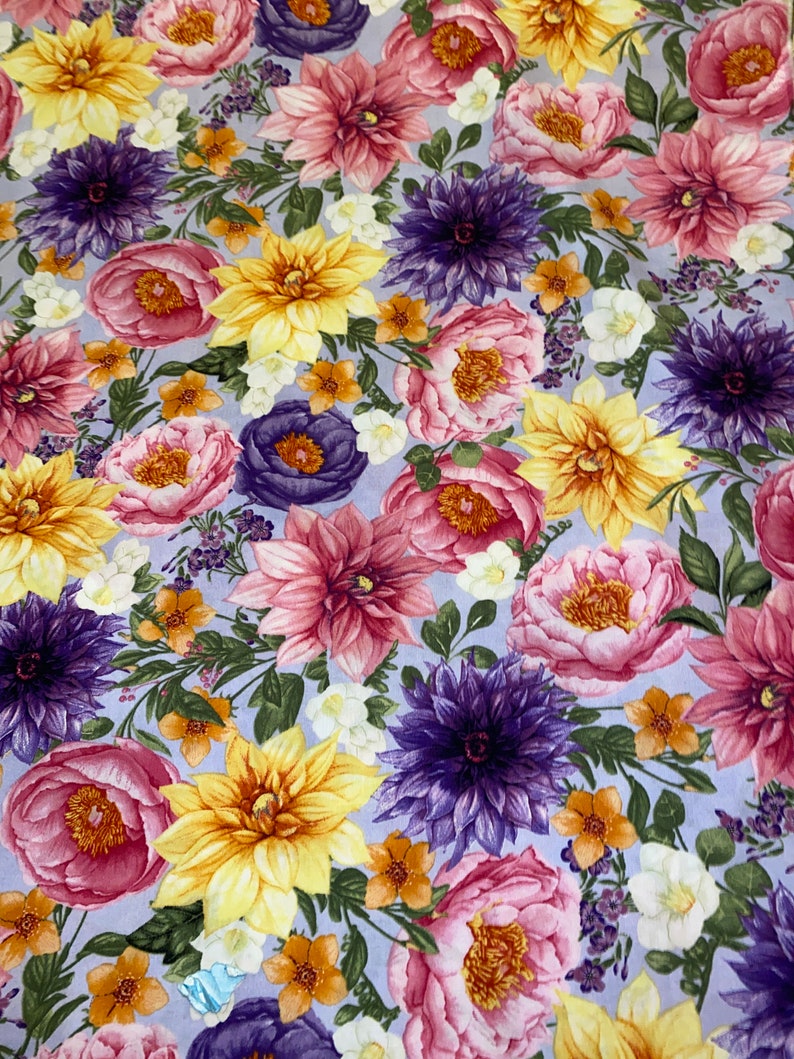 Purple Floral Fabric Large Purple Flowers Wilmington Prints - Etsy