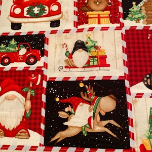 Christmas Fabric, Timber Gnomes, Henry Glass Fabric, Tree Farm Gnome, Cotton Quilting Fabric ...