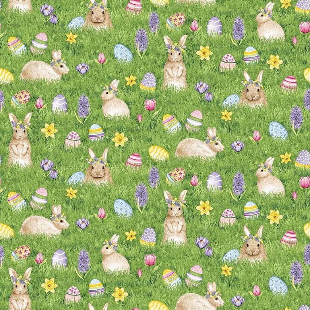 Easter Fabric, Easter Egg Fabric, Quilting Apparel, Cotton Fabric ...