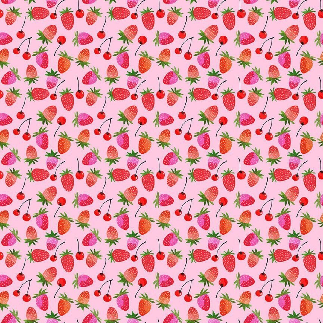 Strawberry Fabric, Strawberry Vines, Sidestroke Boogie, DMB2418, Peony ...