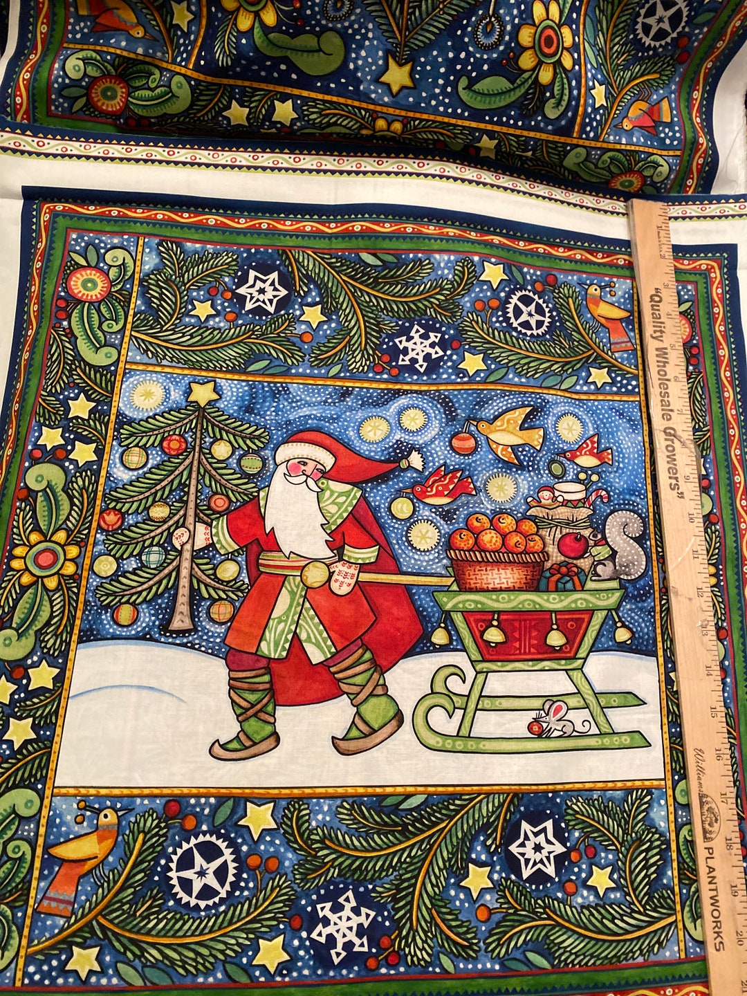 Christmas Pillow Panels, Snowy Panel, in the Beginning Fabrics, Santa ...