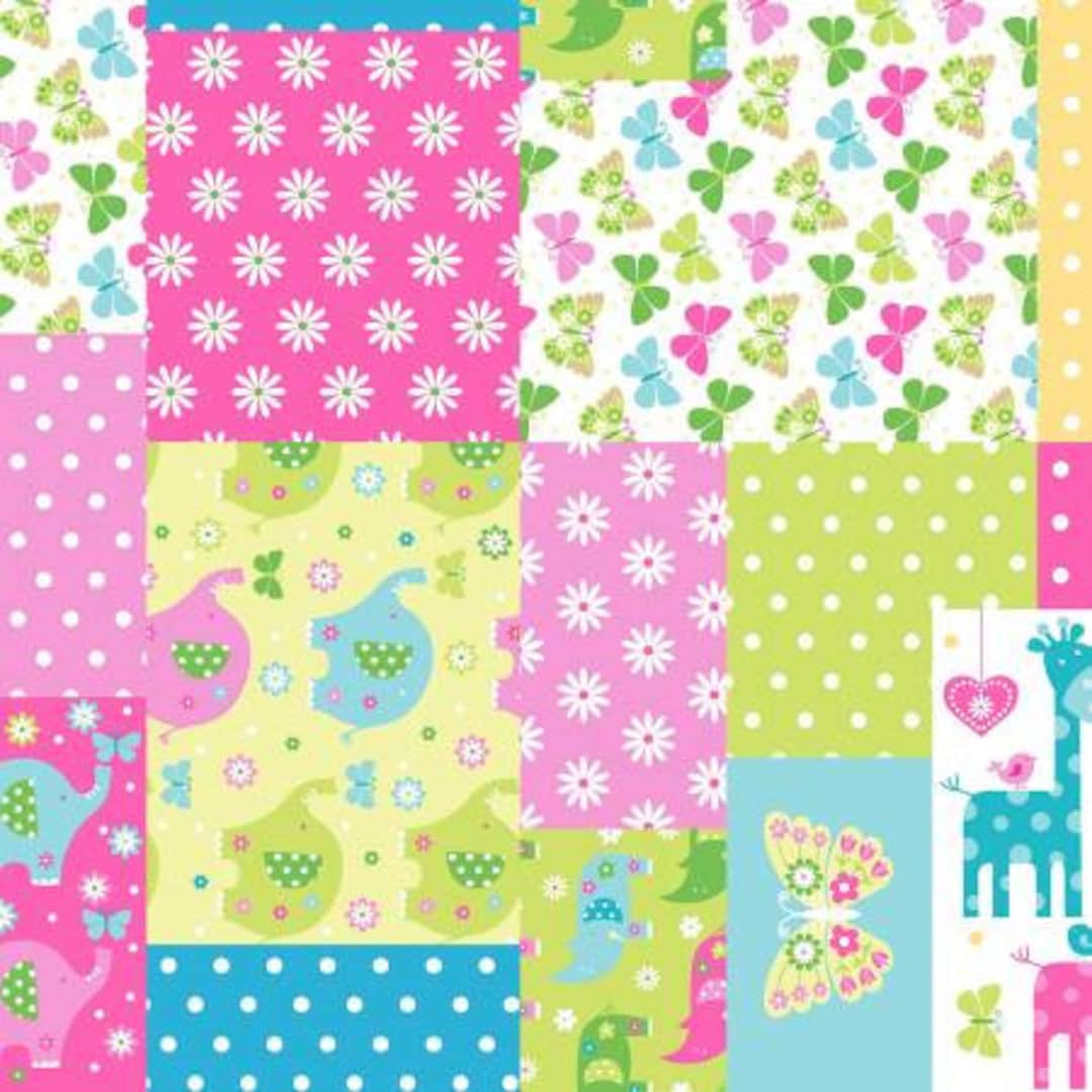 Baby Patch Pastel, FLANNEL FABRIC, Cotton Flannel, Cotton Fabric, Multi ...