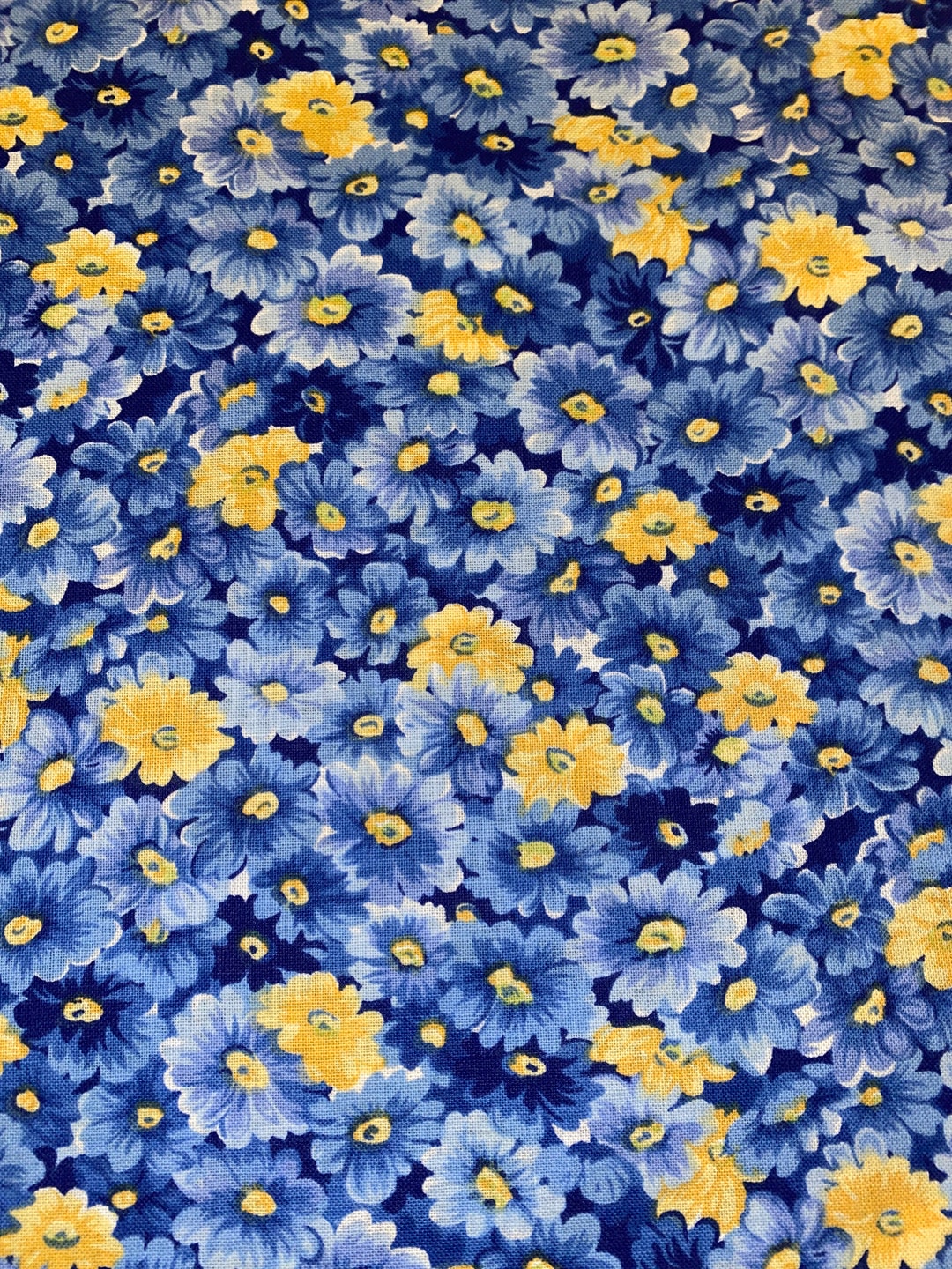 Blue Floral, Blue Yellow Flowers, Keepsake Calico, 7572-B Blue, Packed ...