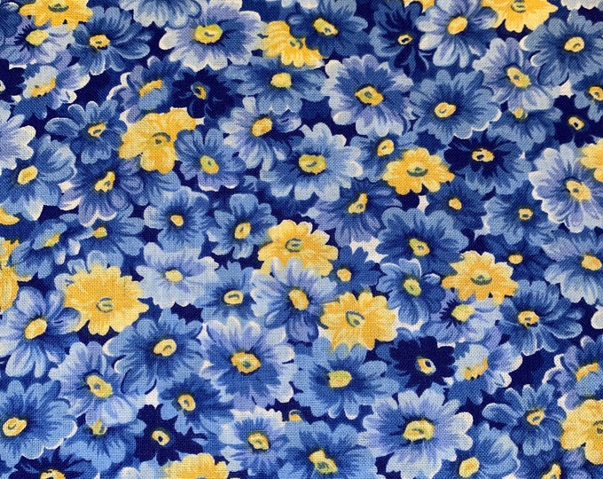 Blue Floral, Blue Yellow Flowers, Keepsake Calico, 7572-B Blue, Packed ...