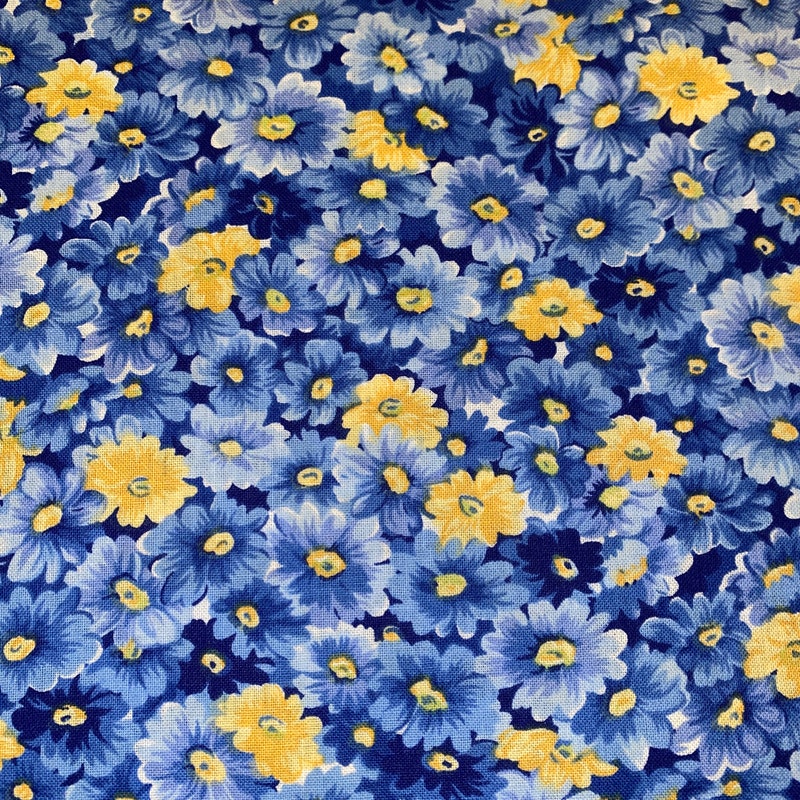 Blue Yellow Fabric - Etsy