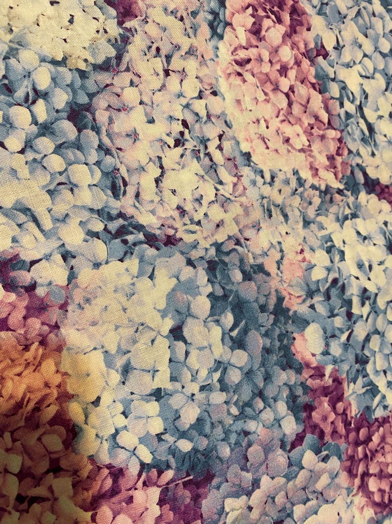Hydrangea Fabric, Blue Floral, Hydrangea Flowers, Hydrangea Fabric, 100 ...